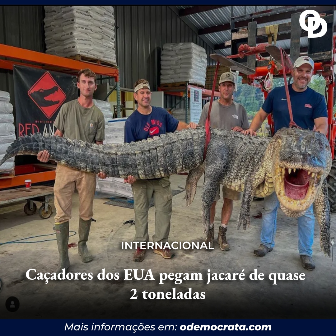 Caçadores dos EUA pegam jacaré de quase 2 toneladas - ODemocrata